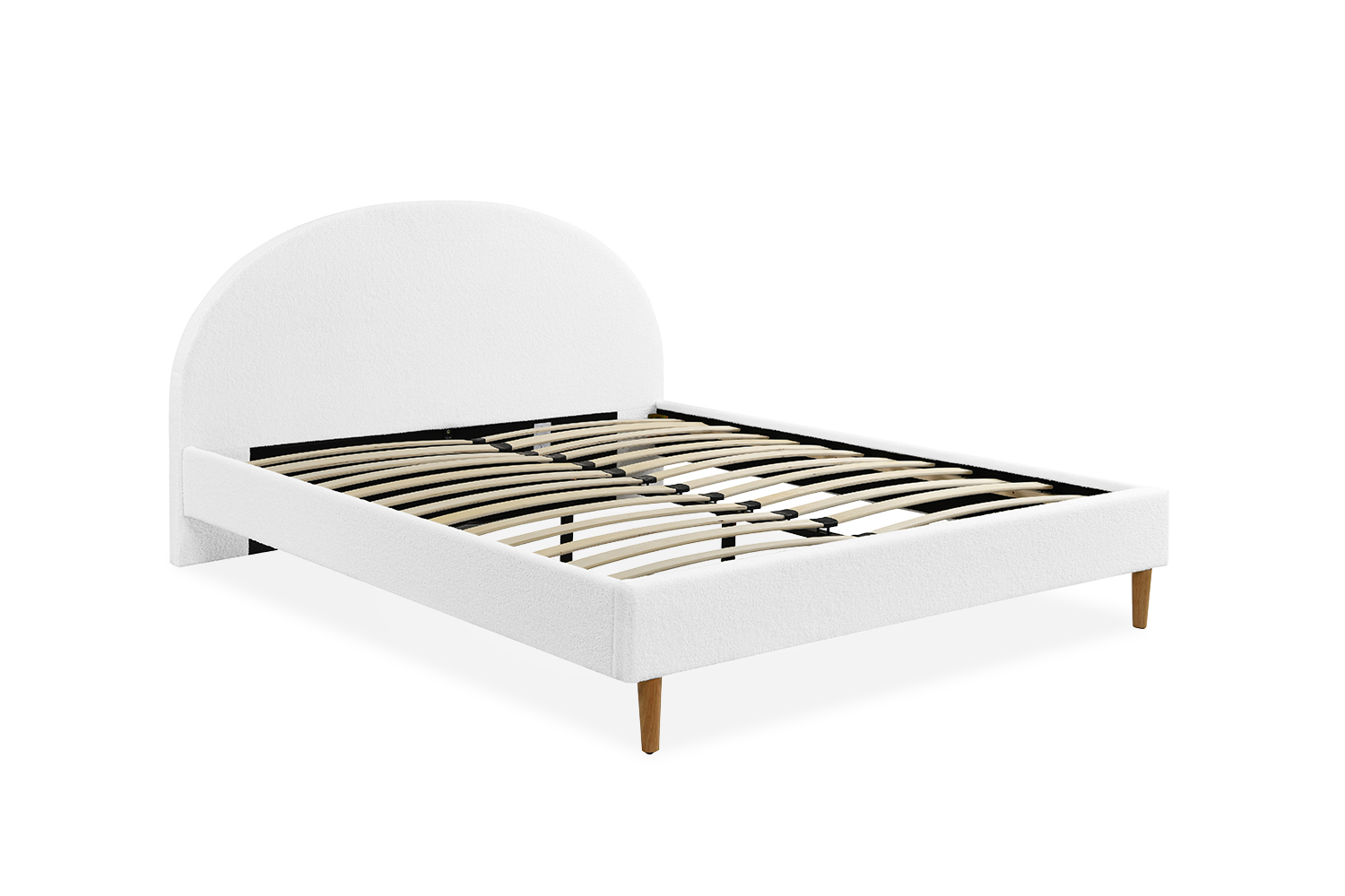 HOFFMAN Fabric Bed Frame (Off White) - Queen