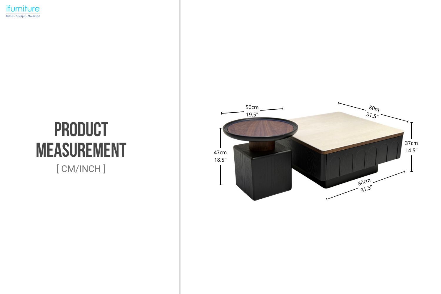 ELENA 2-Drawer Coffee Table Set