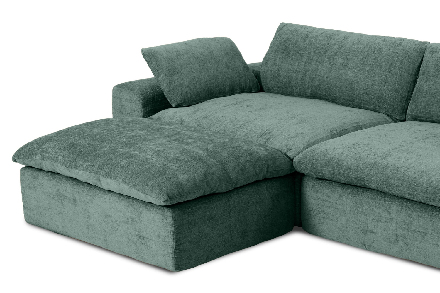ELDEL Chenille Fabric Compressed Sofa with Ottoman (Green)