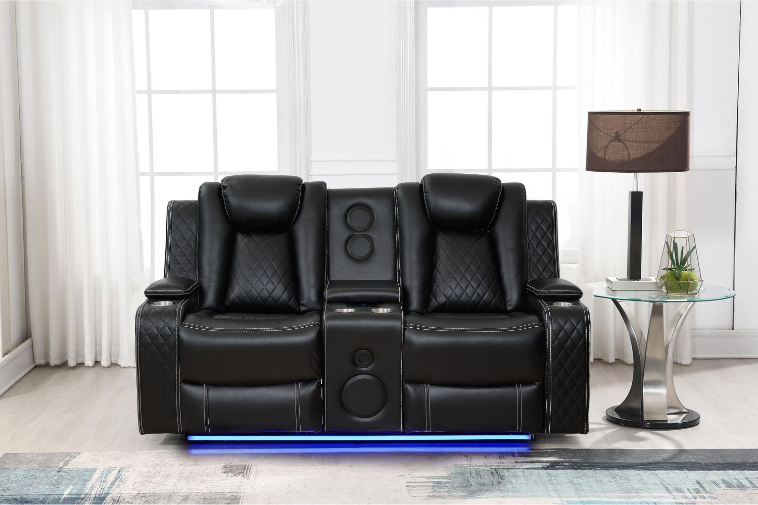 FAIRWAY Air Leather Dual Motor Reclining Sofa Range with Cup Holders ...