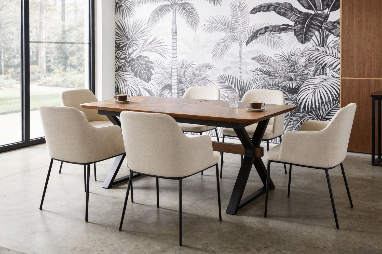 CAPITOL Walnut Veneer 180-300 Adjustable & Extendable Dining Table