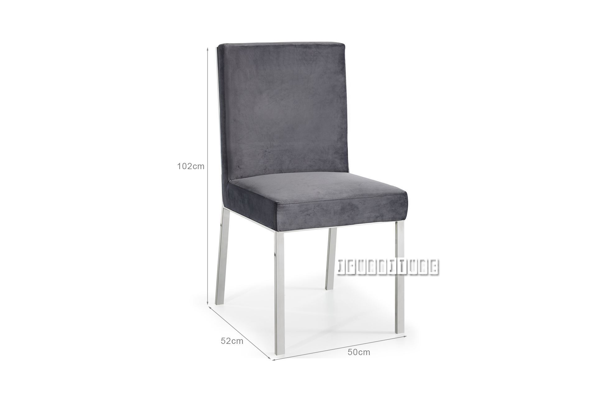 MARCANO Velvet Dining Chair with Silver Stainless Steel Frame (Grey)