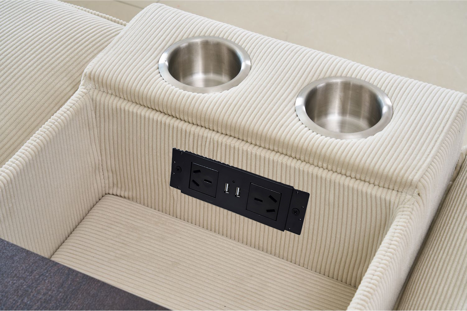 Miranda Modular Sofa with Ottoman & Console Power & USB Ports - Water ...