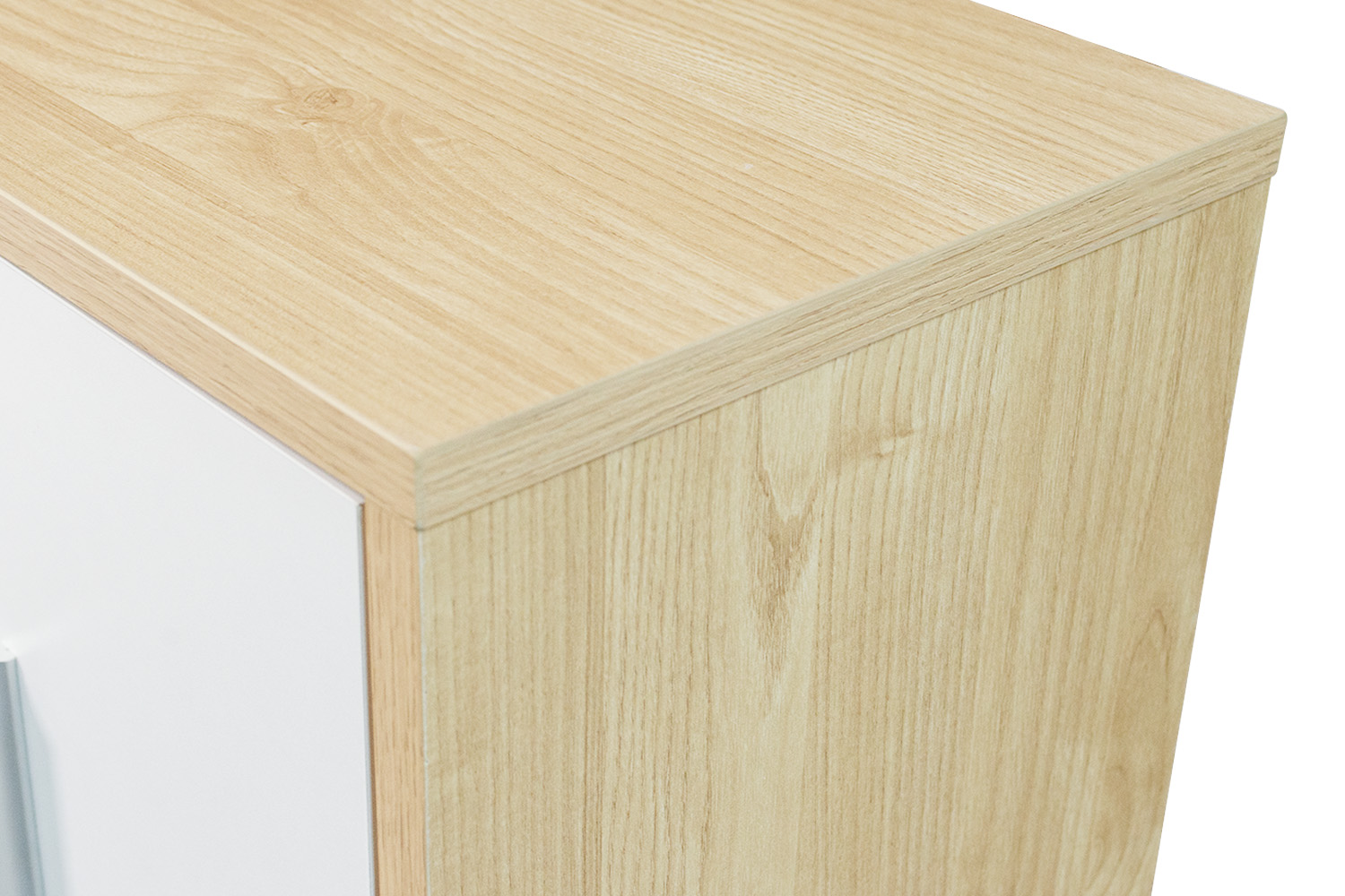 YORU 100 1-Door 3-Drawer Shoe Cabinet (Oak & White)