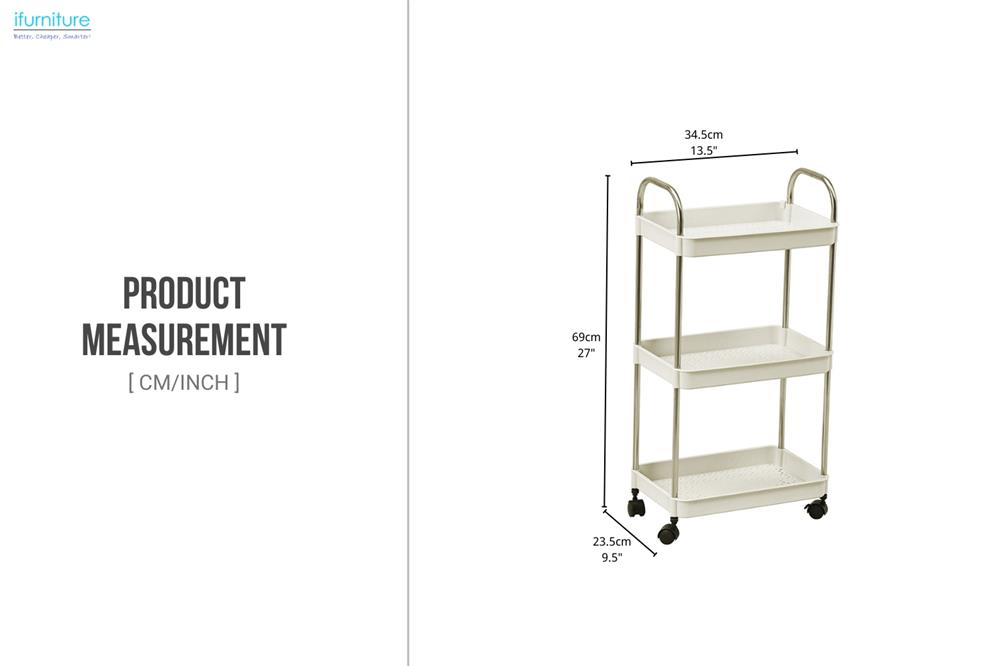 LLOYD 3-Tier Foldable Wheel Trolley
