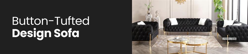 What is a button-tufted design sofa?