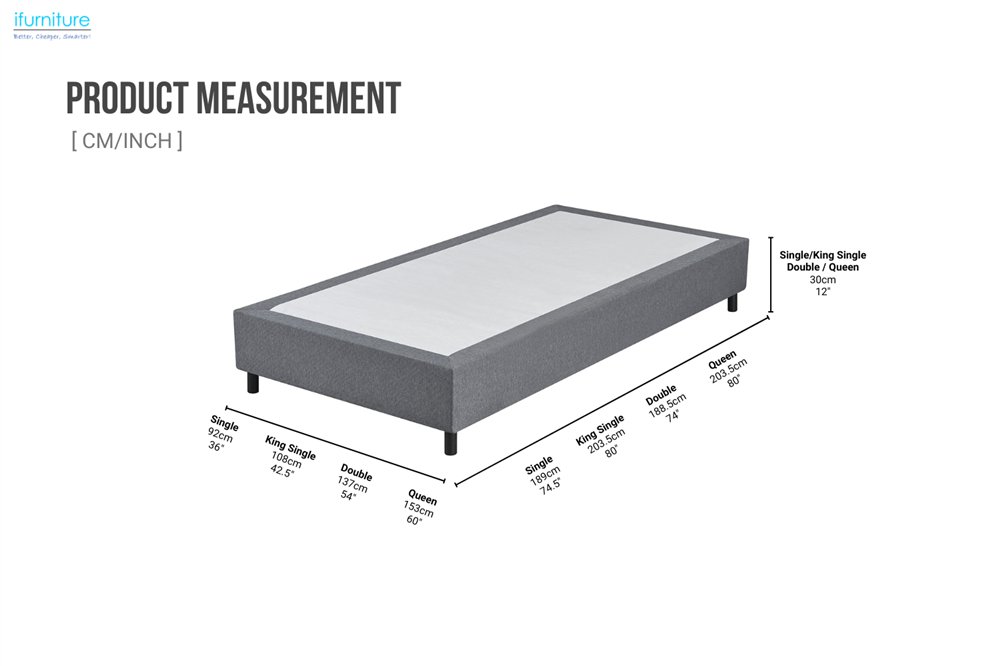 BAXTON Bed Base in Single/King Single/Double/Queen Size