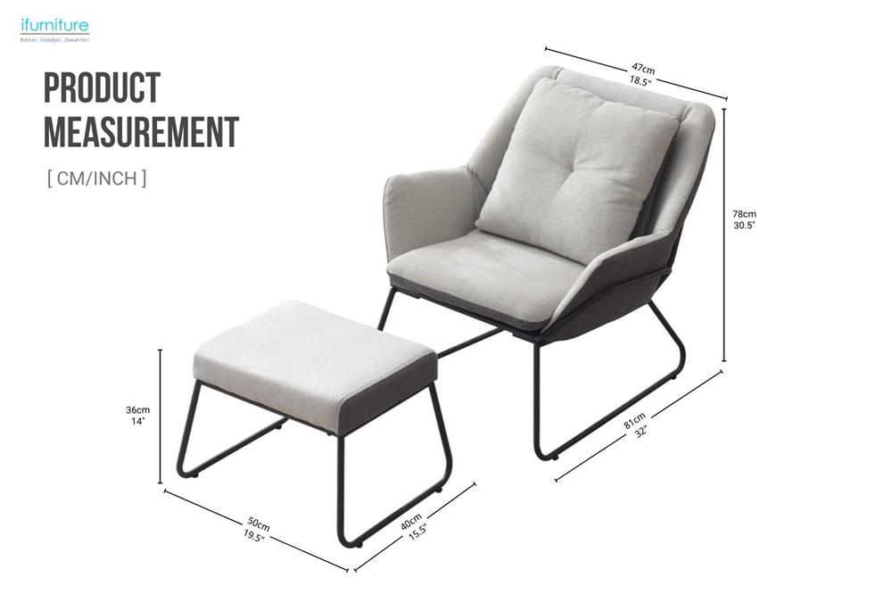 ARMONDO Lounge Chair with Ottoman