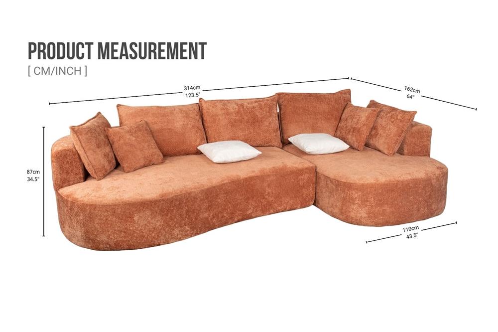 BRODY Fabric Sectional Compressed Sofa