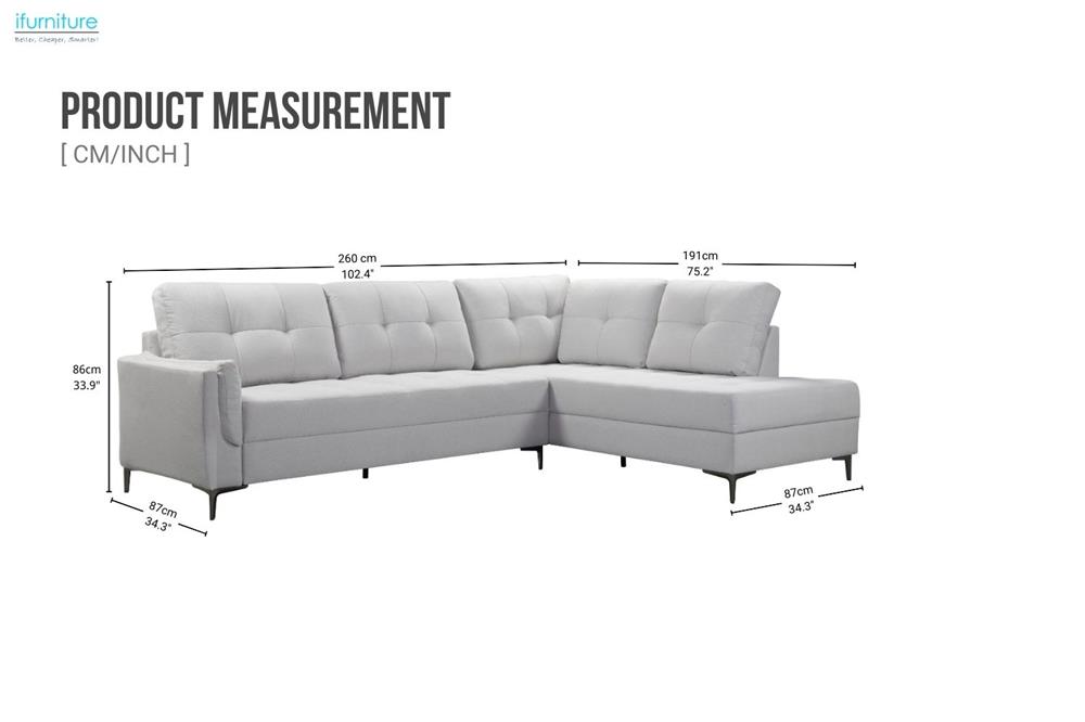 EDMOND Fabric Sectional Sofa