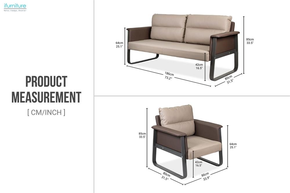 REPOSE Sofa Range (Brown) - 3+1+1 Sofa Set